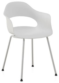 Bílé plastové jídelní židle v sadě 4 ks Theo – Geese