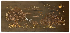 Li-Go "Čtyři duby" světelný obraz 230V 130x60cm provedení povrchu: bříza