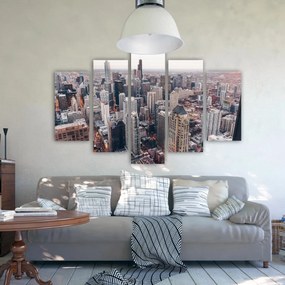 Obraz na plátně pětidílný Architektura Města Chicago - 200x100 cm