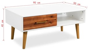 Konferenční stolek masivní akáciové dřevo 90 x 50 x 40 cm - Default Title