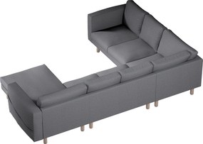 Potah na pohovku IKEA Norsborg rohová, 5-místná se šezlongem barva šedá látka pletený vzor