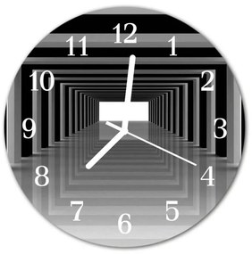 Nástěnné hodiny obrazové na skle - Černý tunel