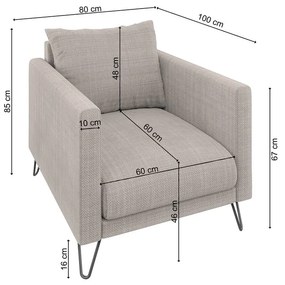 Světle hnědé žinylkové křeslo Freya – Ropez