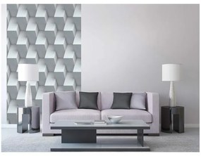 DIMEX | Vliesová fototapeta na zeď 3D krychlová zeď MS-2-0298  | 150 x 250 cm | bílá, šedá