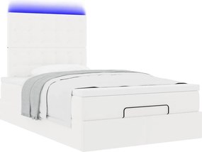 Osmanský rám postele s matrací bílý 120x200cm umělá kůže 3313846