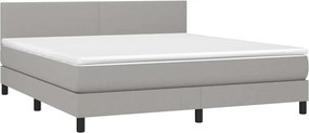 Box spring postel s matrací a LED světle šedá 180x200 cm textil 3133013