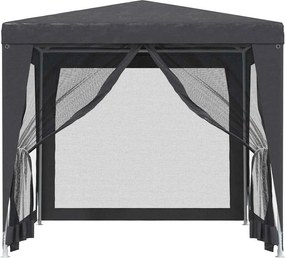 Party stan se 4 síťovanými bočnicemi antracitový 2,5x2,5 m HDPE 319224