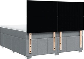 Box spring postel s matrací světle šedá 200 x 200 cm textil 3291768