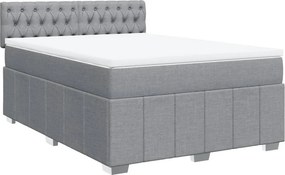 Box spring postel s matrací světle šedá 160 x 200 cm textil 3289426