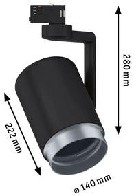 Paulmann 95414 Asthene, černý reflektor, 1x50W E27, výška 22,2cm