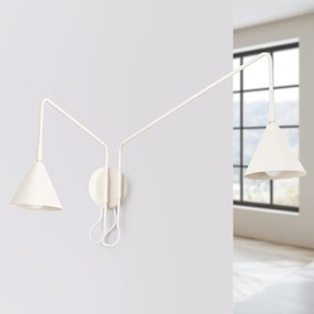 Sollux Lighting Nástěnné svítidlo NOX 2 béžové s vypínačem