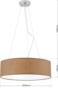 Orion HL6-1632/3Braun Závěsné svítidlo UFO hnědé, průměr 50cm