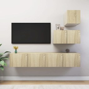 4dílný set TV skříněk dub sonoma kompozitní dřevo 3079050