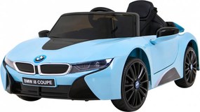 Ramiz Elektrické autíčko BMW i8 Lift modré + dálkové ovládání + pomalý start + 3bodové pásy + MP3 USB + LED