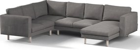 Potah na pohovku IKEA Norsborg rohová, 5-místná se šezlongem barva šedá látka pletený vzor