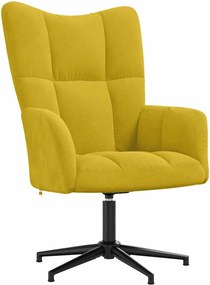 Relaxační křeslo hořčicově žluté samet 328102