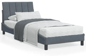 vidaXL Rám postele s LED osvětlením tmavě šedý 80 x 200 cm samet