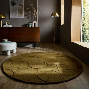 Tmavě zelený ručně tkaný vlněný kulatý koberec ø 160 cm Gigi – Flair Rugs