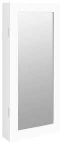 Zrcadlová šperkovnice nástěnná bílá 30 x 8,5 x 67 cm - Default Title