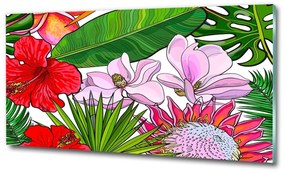 Wallmuralia Foto-obraz fotografie na skle Havajské květiny 100x50