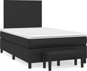 Box spring postel s matrací černá 120 x 200 cm umělá kůže 3137533