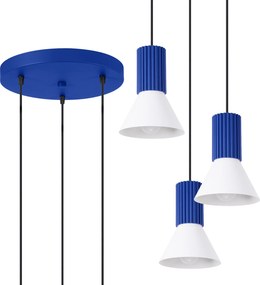 Sollux Lighting Závěsná lampa ESTRIA 3P bílá/ultramarínová