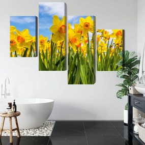 Vícedílný obraz 3D Pole Narcisů Nedostatek Nedostatek Plátno Canvas 160x100