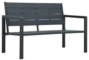 47874 vidaXL Zahradní lavice 120 cm HDPE šedá dřevěný vzhled