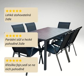 Vikio Venkovní zahradní set 140x80 pro 6 osob DK304 antracit