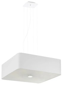 Bílé závěsné svítidlo se skleněno-textilním stínidlem Kortez – Nice Lamps