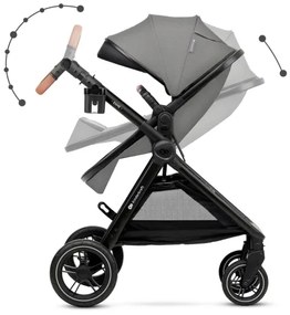 KINDERKRAFT - Kombinovaný kočárek 3v1 ESME Moonlight grey + autosedačka MINK PRO