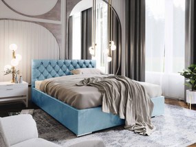 Manželská postel 180 cm Kerry (modrá) (s roštem a úložným prostorem). 1047024