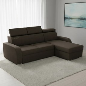Sedací souprava OSLO L | 235x170 | rozkládací + úložný prostor | monolith 29 tmavě hnědá