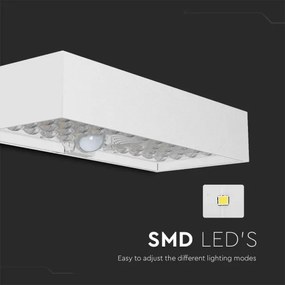 LED Solární nástěnné svítidlo se senzorem LED/6W/3,7V IP65 4000K 3000 mAh bílá