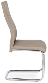 AUTRONIC Jídelní židle, koženka cappuccino / chrom