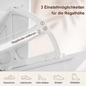 Costway Botník s 2 výklopnými zásuvkami Volně stojící botník – 80 × 24 × 103 cm