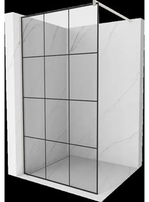 Mexen Kioto Walk-in sprchová stěna 100 x 200 cm, černý vzor 8 mm, kartáčovaný nikl - 800-100-101-97-77