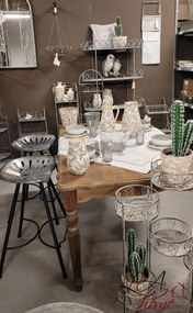 Šedý kovový retro stojan na květiny Storage rack - 91*36*168 cm