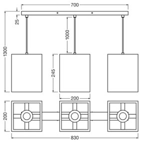 Ledvance - Lustr na lanku DECOR CARDBOARD 3xE27/15W/230V