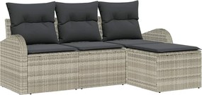 Set pohovek 4 ks Světle šedá polyratan 3354661