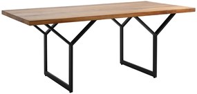 OnaDnes -20% Nordic Design Přírodní masivní jídelní stůl Porto 180x90 cm s černou podnoží