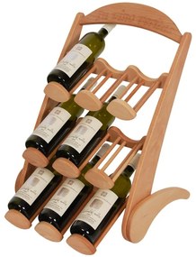 Stojan na víno 608 - Dřevěný stojan na 9 lahví vína