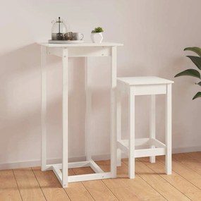 vidaXL Barový stolek 60 x 60 x 110 cm masivní borové dřevo [822180] Barva: Bílá