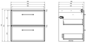 Cersanit S1021-003 - Závěsná koupel. skříňka pod umyvadlo MILLE 60x45 cm mintová
