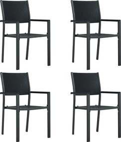 5dílný zahradní jídelní set černý 3099264