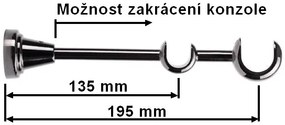 GARNÝŽE-HEBR Garnýž Cylinder onyx dvojitá 150 cm