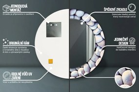 Kulaté dekorativní zrcadlo Kolo mořských kamenů fi 50 cm