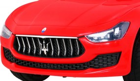 Ramiz Elektrické autíčko Maserati Ghibli na akumulátor červené + dálkové ovládání + pomalý start + EVA + MP3 USB + LED