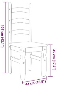 Jídelní židle 2 ks Corona bílé 42x47x107 cm masivní borovice,  4005725
