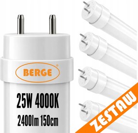 4x LED trubice 150cm 25W 2500lm 4000K - neutrální bílá